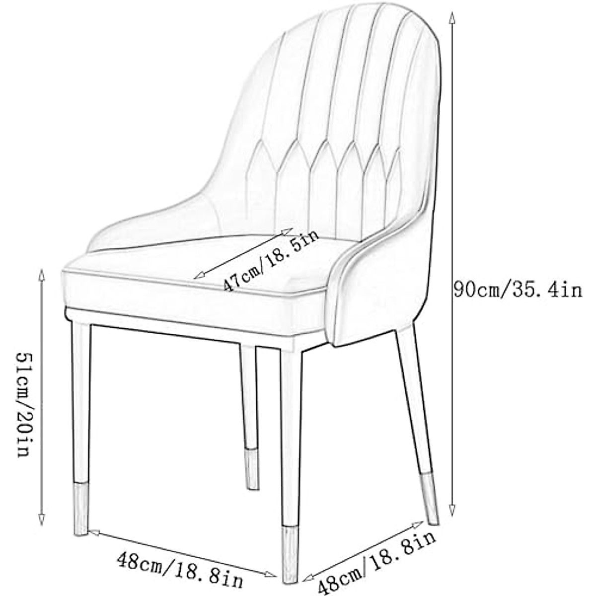 FIXARE Dining Chairs Set of 4 Modern Kitchen Living Room Chairs PU Leather High Back Soft Seat Side Chair with Metal Legs,Water Proof (Color : A9)