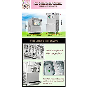 Kolice Commercial Desktop 5 Flavors Soft Serve Ice Cream Machine, Gelato Ice Cream Maker-ETL, 5 Different Discharge Nozzles, Upper Tanks Refrigerated, Transparent Dispenser Set