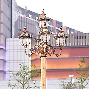 High Pole Street Lamp 5-Lights Outdoor Pillar Post Lantern IP55 Waterproof Rainproof Landscape Lighting Retro Post Light Driveway Pathway Aluminum Column Lamp