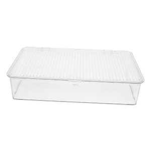 ADOCARN Transparent Cutlery Box Utensil Supplies Kitchen Drawer Tray Plastic Transparent Utensil Case Dinnerware Holder with Cover Tea Container Storage Rack The Pet Desktop