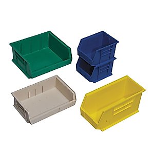 Quantum QUS220RD Ultra Stack and Hang Bin, 7-3/8" Length x 4-1/8" Width x 3" Height, Red, Pack of 24