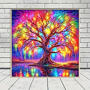 DIYCYCY Tree of Life Diamond Painting Kits for Adults,Full Drill Diamond Art Kits for Beginners,Round 5D DIY Diamond Dots Paintings, Diamonds Pictures Gem Art and Crafts Home Decor 13.78x13.78 inch