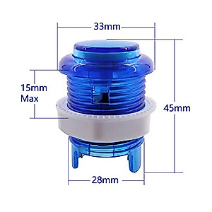 SJ@JX Arcade 2 Player Game Controller Stick DIY Kit LED Buttons MX Microswitch 8 Way Joystick USB Encoder Cable for PC MAME Raspberry Pi Red Blue