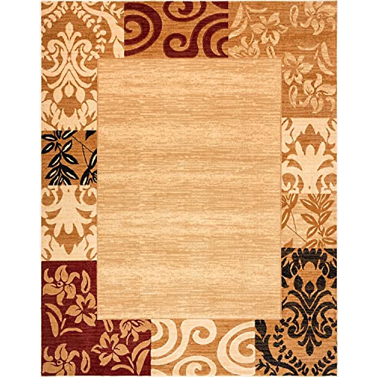 Well Woven Dulcet Damask Ivory Transitional Area Rug 5' X 7'2''
