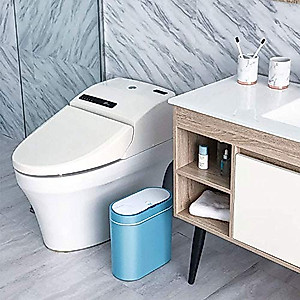 LXXSH Kitchen Garbage Can Waterproof Covered Bathroom Trash Can 2.1 Gallon Touchless Trash Can, Rechargeable/Battery Trash Can for Bedroom (Size : C)