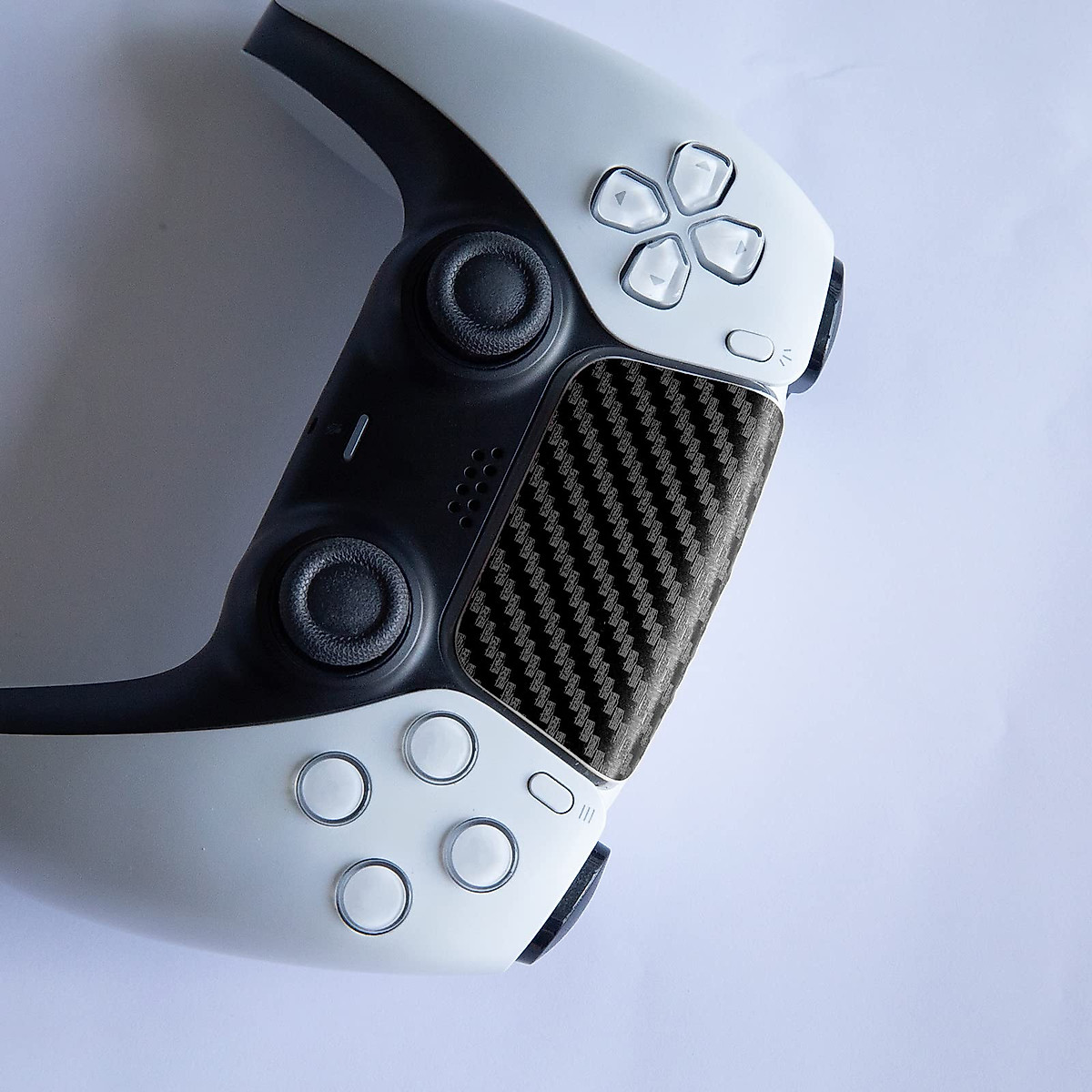 2Pcs of HOTLINEGAMES Touchpad Protector Compatible with PS5 Controller, Enhanced Texture Skin Compatible with PlayStation 5 Dualsense, Pre-Cut,Easy to Apply,Easily Add Protection (Carbon Black)