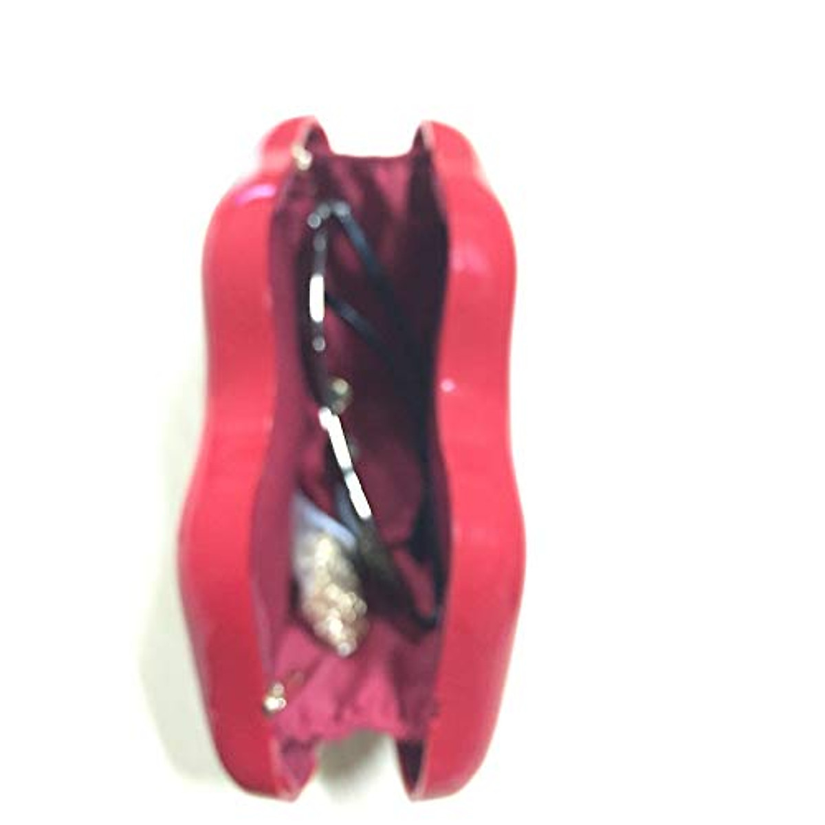 Women Acrylic Lips-shaped Evening Bags Purses Clutch Vintage Banquet Handbag (Red) Medium