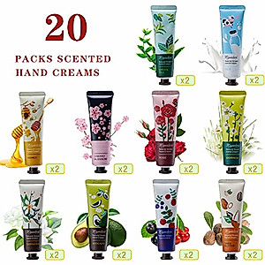 20 Pack Hand Cream Gift Set,Hand Lotion for Dry Cracked Hands,Working Hands Body,Travel Size Hand Cream,Moisturizing Hand Lotion,Holiday Gift for Women Valentine's Day Mother's Day (Fruit Plant)