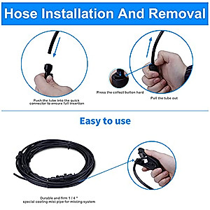 Fogland Pump Misting System: Outdoor Misting System 49ft Misting Cooling System with 16pcs 0.016" Orifice Thread Stainless Steel Misting Nozzle for Patio Garden Backyard