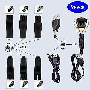 Power Cord 5V Replacement Charger USB adapter is suitable for a variety of electric hairdressers, shavers, beauty instruments, purifiers, table lamps and others 5521 adapter hq8505 charging line