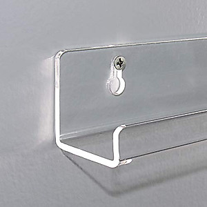 Simply Heaven Clear Vinyl Record Shelf Wall Mount 2 Pack Includes Bonus Bubble Level, Acrylic Album Record Holder, LP Display Floating Shelves