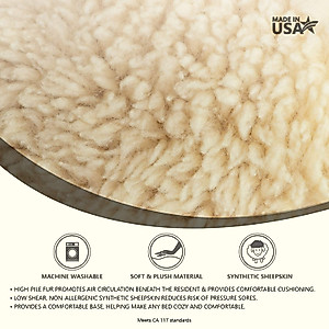 NYOrtho Fluffy Synthetic Sheepskin Bed Pads Non-allergenic, Washable for air Circulation 30"-60"