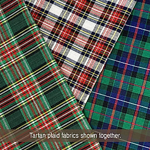 McCuan Green Tartan Plaid Cotton Homespun Fabric by JCS - Sold by The Yard