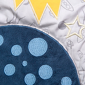 Trend Lab Galaxy 3 Piece Crib Bedding Set, Can Be Used As A Blanket Or A Playmat for Tummy Time, Includes Quilt, Fitted Crib Sheet and Skirt