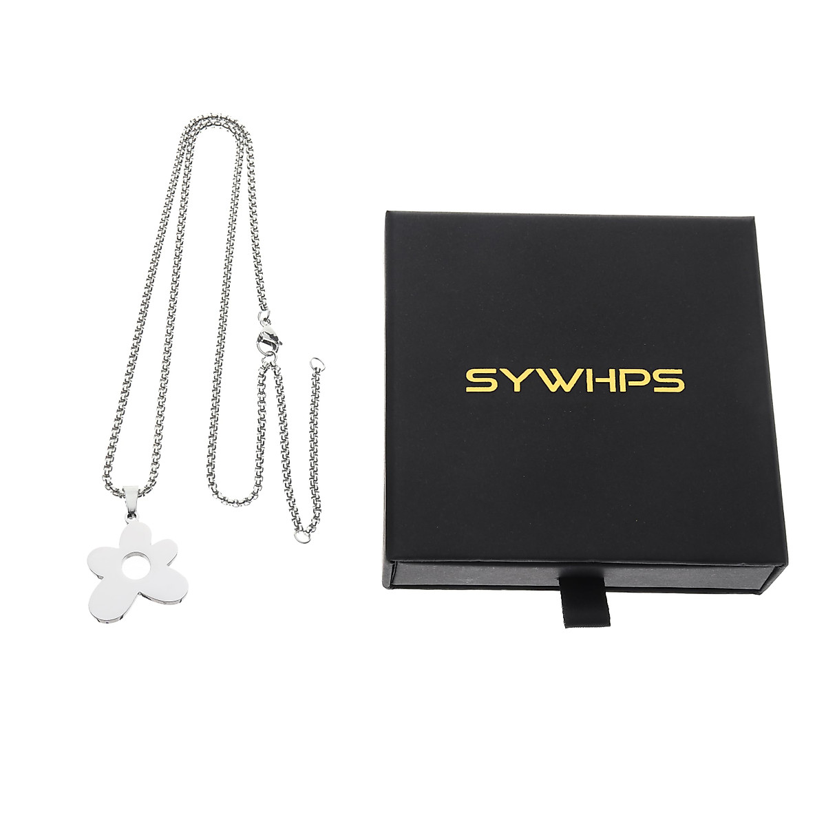 SYWHPS Face Hip Hop Rapper Pendant Chain Necklace (Silver Pro)