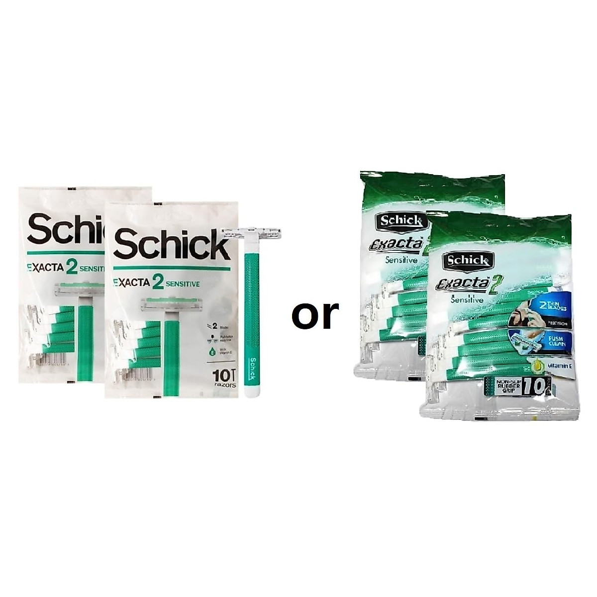 Schick Exacta2 Sensitive Disposable Shaver 20p (10 Count x 2Pack)