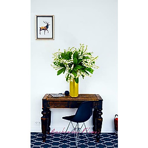 Artificial White Faux Flowers Floral Stems Plant Picks Berry Blossom Tall Fall Plant Outdoor Floral Arrangement Decoration Crafts Home Decor Holiday Wedding Parties 8Packs(Lily Of Valley White Flower)