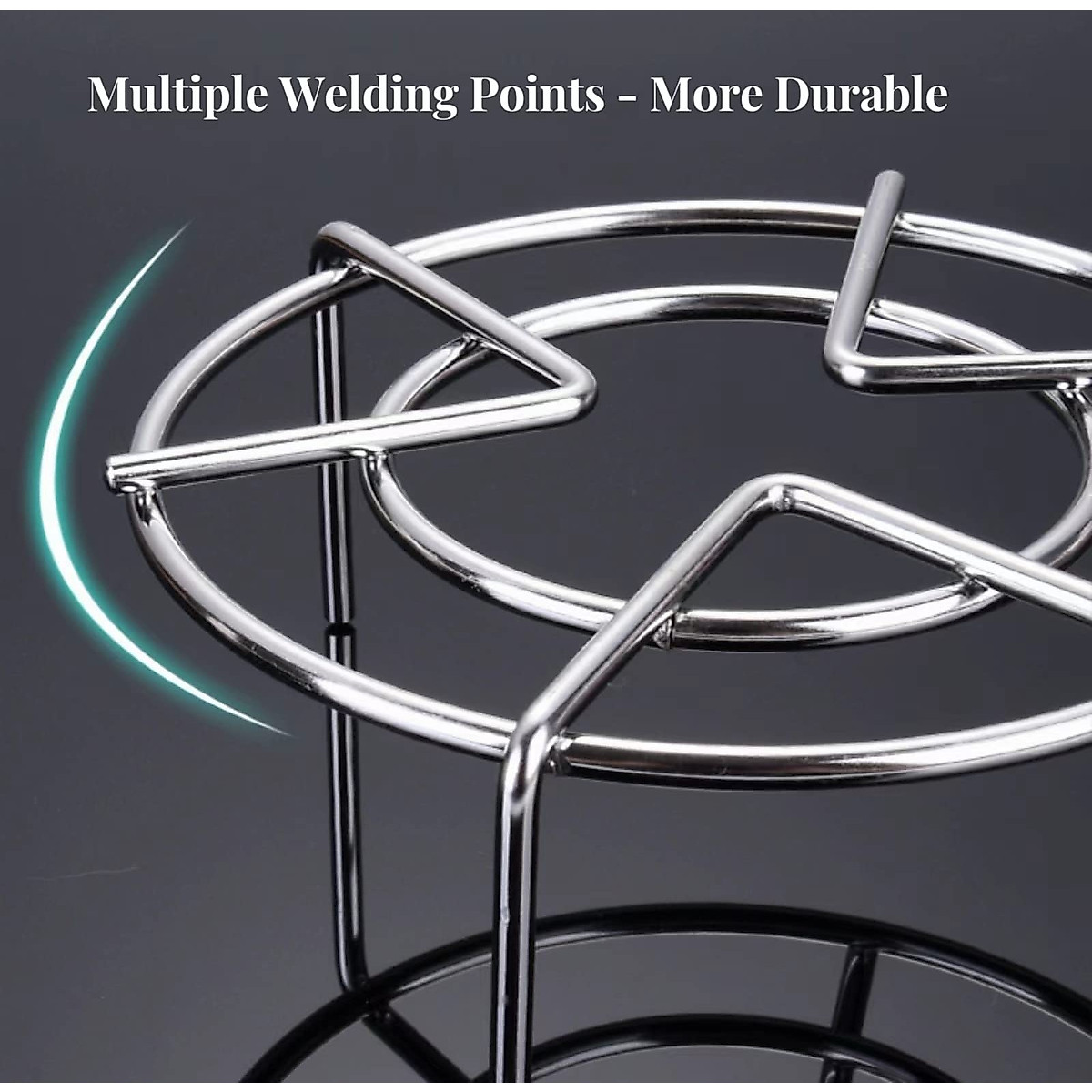 304 Stainless Steel Thickened Wire Rack Steaming Rack Multifunctional Tripod Rice Cooker Steaming Rack Metal Steamer Basket Steamer Insert for Pot (16cm diameter X 5cm height)