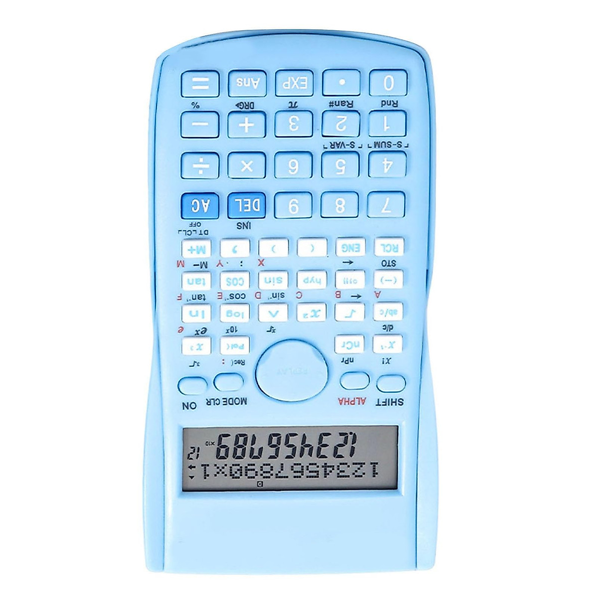 Multifunctional Scientific Calculator with 240 Functions, 12 Digit Display, Sliding Hard Cover for Easy Use in Exams (Blue)