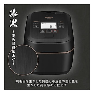 Hitachi RZ-W100FM K Rice Cooker, 5.5 Cups, Pressure & Steam IH, Fluffy Gozen, Jet Black, Made in Japan, Large Heat Power, Boiling Iron Pot, Steam Cut