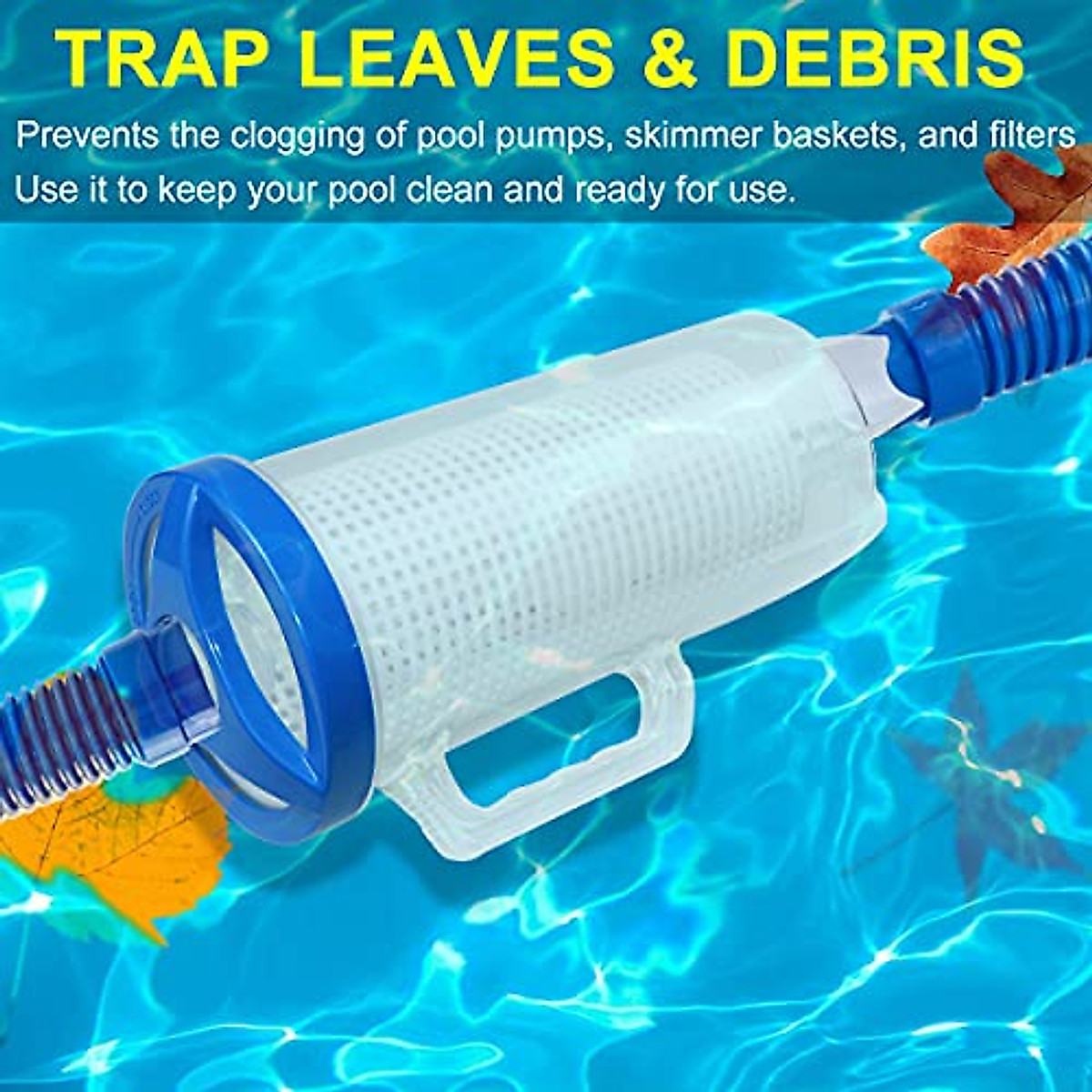 Large Pool Leaf Canister Catcher, in-line Pool Filter Canister Compatible with Hayward Pool Vacuum Cleaner,with Mesh Basket for Suction Automatic & Manual Pool Cleaners