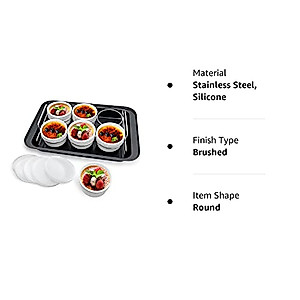 Ramekins Set with 6 Silicone Lids, Mothers Day Gifts Creme Brulee Making Set, Set of 6 Porcelain Ramekins, Oven Safe Covered Bowls & Soufflé Ramiken