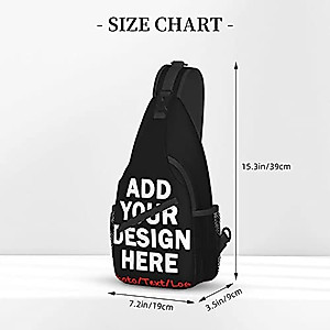 Custom Bag Sling Crossbody Bags Chest For Men Women Customize Personalized Shoulder Backpack Travel Hiking Daypacks With Text Image Daypack Casual Backpack, Black-3, 15.3x7.2x3.5 in