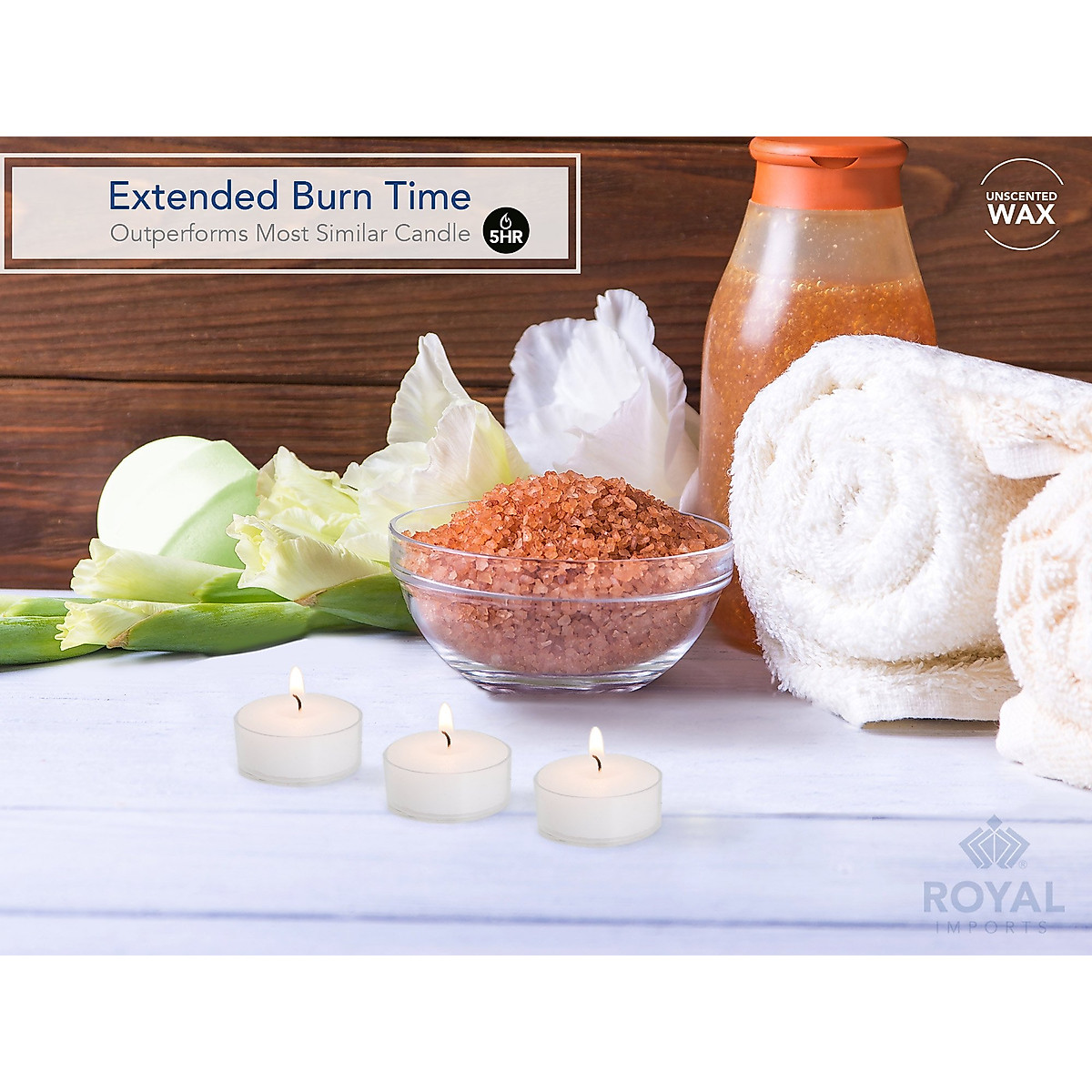 Royal Imports Tea Light Candles, Clear Plastic Cup Unscented TeaLights, 5 hours Long Burn Time for Wedding, Holiday, Birthday, Parties, Home Decor, 125 Pack