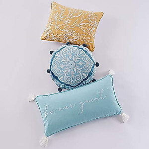 Levtex Home - Alita - Decorative Pillow (14 x 18in.) - Floral - Gold and White