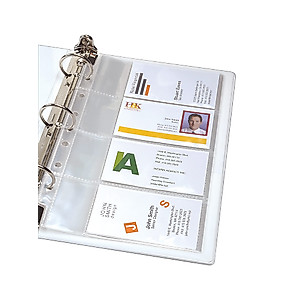 Avery Clear Business Card Organizer Pages for 5.5" x 8.5" Mini Binders, Pack of 5 Holds 40 Cards Total (76025)