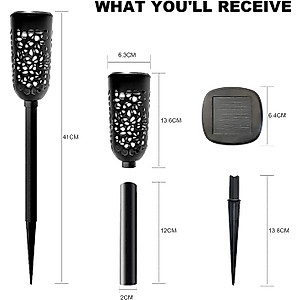 6 Pack Solar Garden Lights Outdoor Decor, Solar Path Lights Outdoor Waterpoof, Auto On/Off Solar LED Christmas Halloween Decorative Landscape Lighting for Yard Pathway Patio Walkway (Warm White)