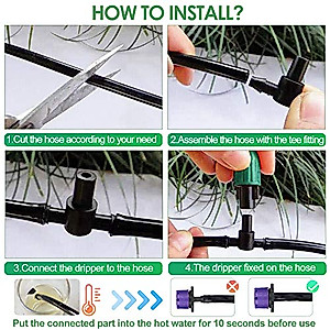 40m/132ft Irrigation Hose, 163Pcs Garden Irrigation System Micro Drip Irrigation Kit with Y Hose Splitter & 4 Types Nozzles & 5 Tubing Valves, DIY Auto Plant Watering Kit Misting Cooling System