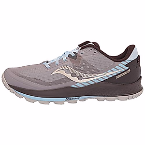 Saucony Women's Peregrine 11 Trail Running Shoe, Zinc/Sky/Loom, 8.5