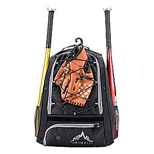 Himal Outdoors Baseball Bag - Bat Backpack for Baseball, T-Ball & Softball Equipment & Gear for Adults | Holds Bat, Helmet, Gloves and Cleats | Shoes Compartment & Fence Hook