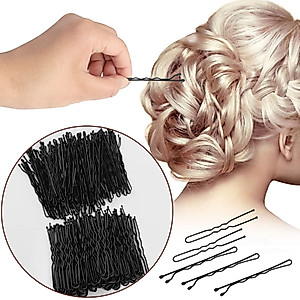 200Pcs Hair Pins Kit,Bobby Pins and U Shaped Hair Pins Bun Hair Pins Gifts for Women Girls with Storage Box Wedding Hairstyles (Black,2Inch)