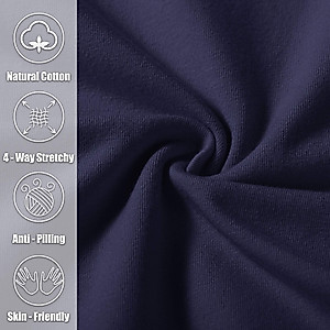 Pudolla Men's Cotton Yoga Sweatpants Athletic Lounge Pants Open Bottom Casual Jersey Pants for Men with Pockets (Navy Blue Large)