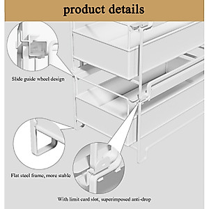 LEAYAN Under Sink Storage Cabinet Organizer Drawer, Sink Organizer Cabinet Organizer for Kitchen Bathroom Storage Under Sink Rack Shelf, White 39.5x24.5x18.5cm