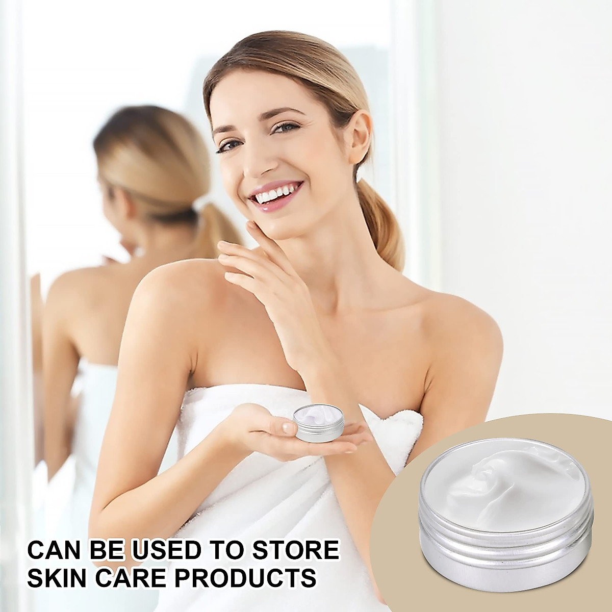 1st Choice Aluminum Tin Jar Refillable Containers 15 ml Aluminum Screw Lid Round Tin Container Bottle for Cosmetic,Lip Balm, Cream, 6 Pack