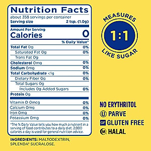 SPLENDA No Calorie Sweetener, Granulated Sugar Substitute, Resealable Twin Pack Bags, 25.22 Ounce (Each Pouch: 12.61 oz)