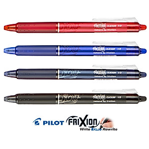 PILOT FriXion Clicker pen 1.0mm, Erasable Gel Pens, Bold Point, 6 pack (Blue)