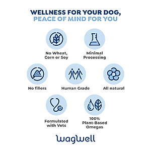 WagWell Allergy and Itch Chews – Chicken Flavored Dog Allergy Chews – Plant Based Dog Chews with Colostrum and Spirulina – Dog Skin and Coat Supplement for Itch Relief and Digestive Health, 60 Chews