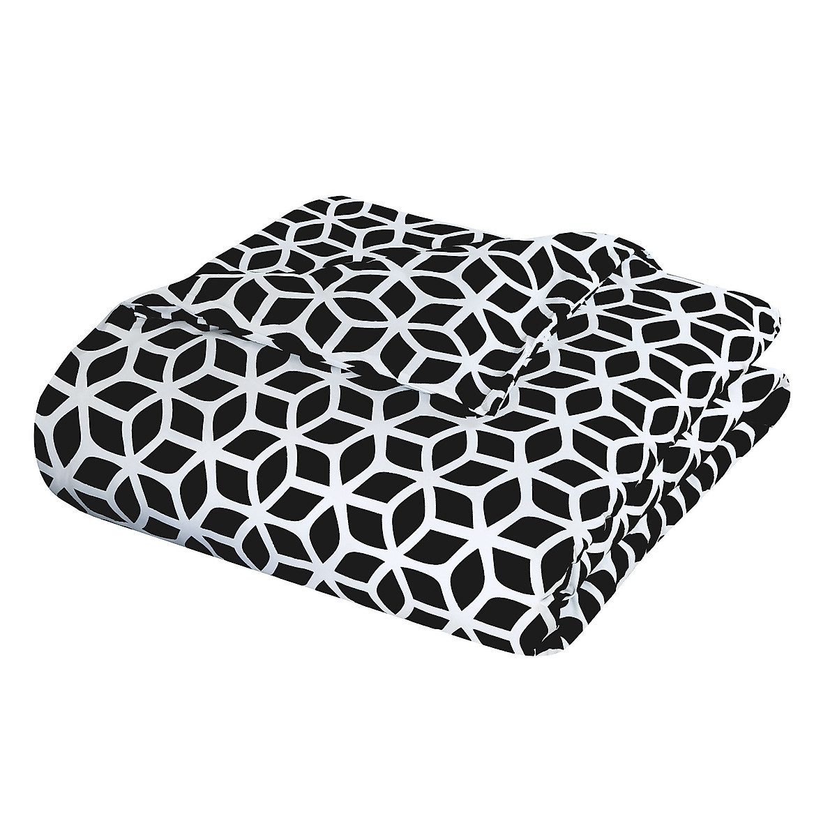 Chic Home Black Reversible Bed in a Bag Duvet Cover Set, King Size (3 Piece), Elizabeth - Geometric Diamond Print Design Microfiber Bedding with Zipper Closure - Duvet & Pillow Shams