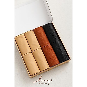 Ling's moment Ribbon Backdrop Curtains 50% Transparency 10ft x 10ft Chiffon Like Fabric for Wedding Arch Baby Shower Bridal Shower Ceremony Reception Halloween Decoration, Black & Terracotta