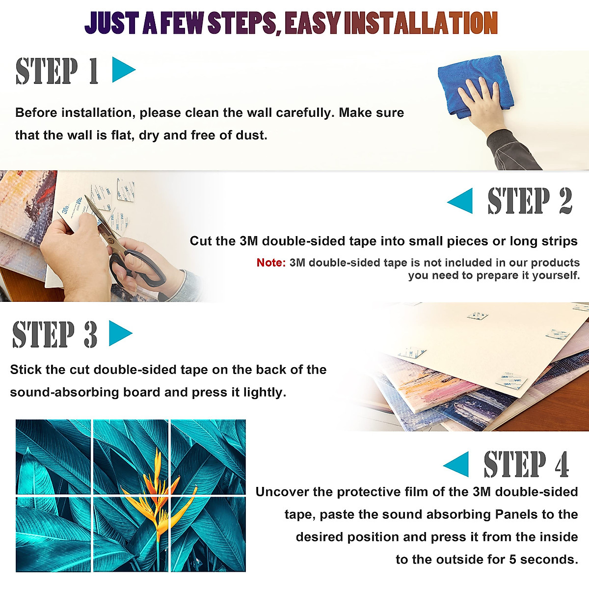 Ruonin.X 72"x48" inch Decorative Art Acoustic wall panels,Better Acoustic Treatment than foam, High-quality Sound Absorbing and Soundproof wall panels suitable for studios—Strelitzia Reginae Aiton