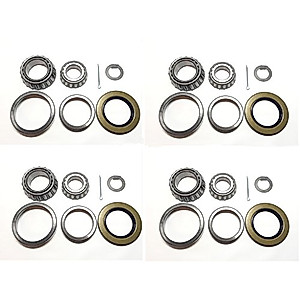 (Set of 4) WESTERNPRIME Trailer Hub Wheel Bearing Kit 25580 14125A with Double Lip Grease Seals 10-36 10-10 for 5200-7000 lb. Tandem Axles