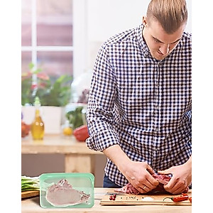 DGitaor Reusable Silicone Storage Bags, 4Pack Silicone Snack Sandwich Half Gallon Bags, Endurables Silicone Ziplock Bags for Food Storage, Freezer, Microwave, Oven, Dishwasher Safe, Heavy Duty (Aqua)