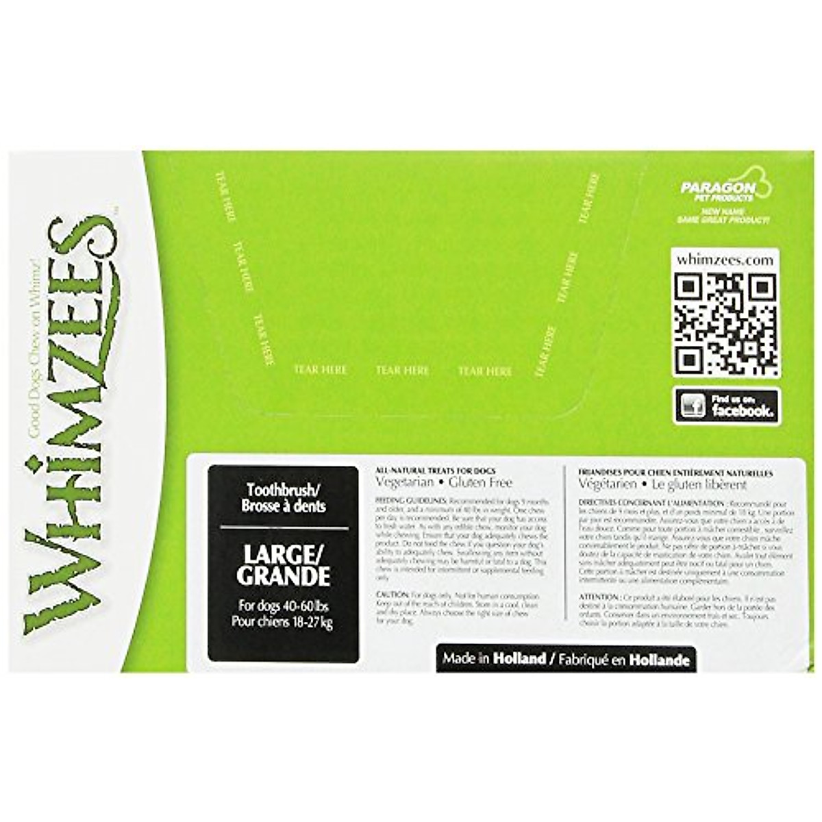 Whimzees 30-Count Box of Toothbrush Stars Dental Treats for Pets, Large