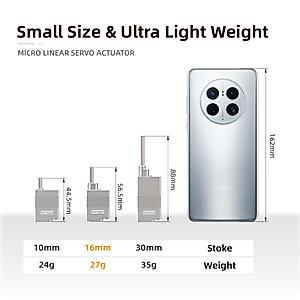 INSPIRE ROBOTS LAS High Precision Micro Linear Servo Actuator,Stroke 16mm,Force 23.6lbs(105N), Drive&Control Integrated| for Robotics,Industrial Automation,Biomedical Instrument,Education|LAS16-021D