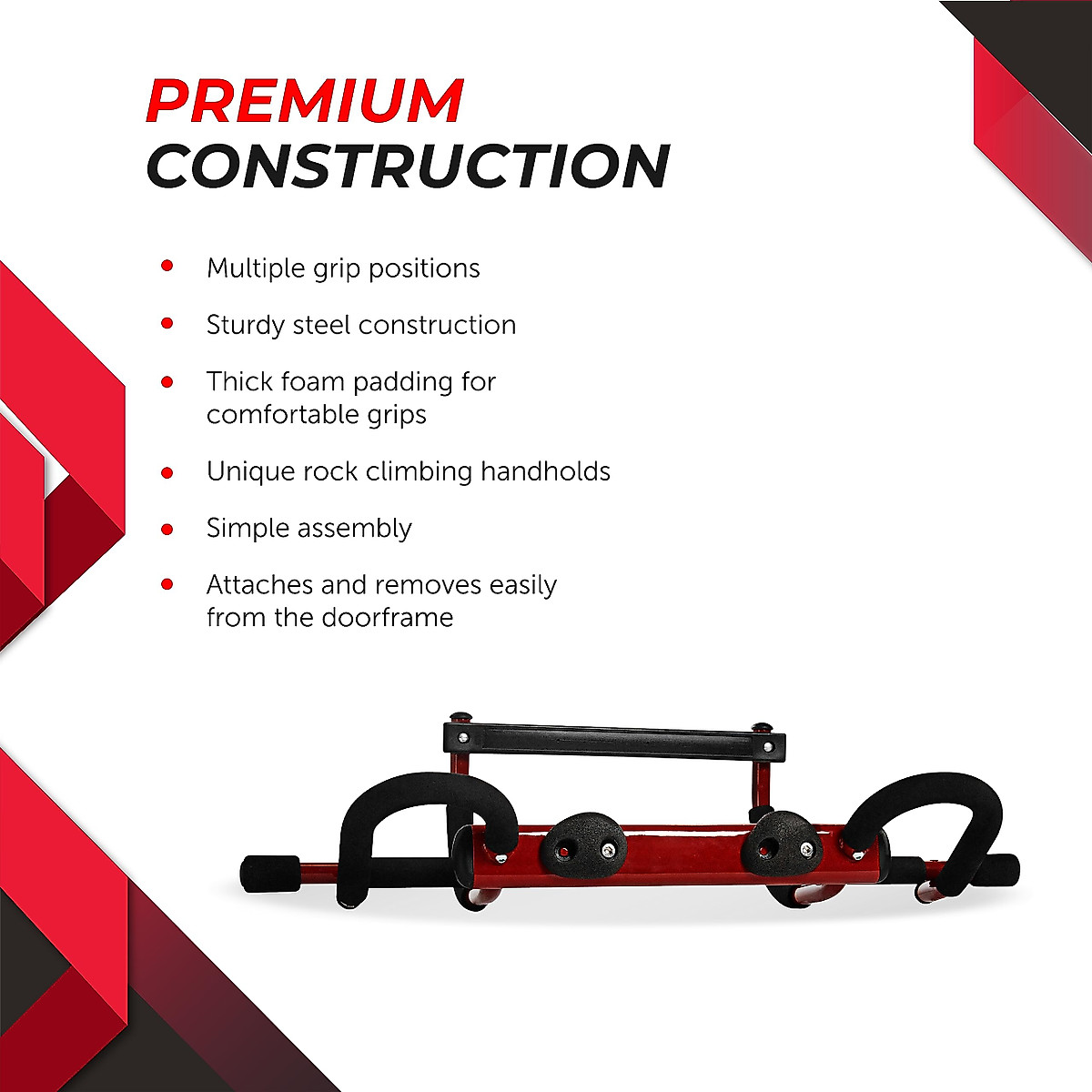 Stamina X Boulder Doorway Trainer - Pull Up Bar for Doorway - Grip Strength for Doorway with Smart Workout App - Fitness Trainer Boulder Fit Door Gym - Up to 250 lbs Weight Capacity