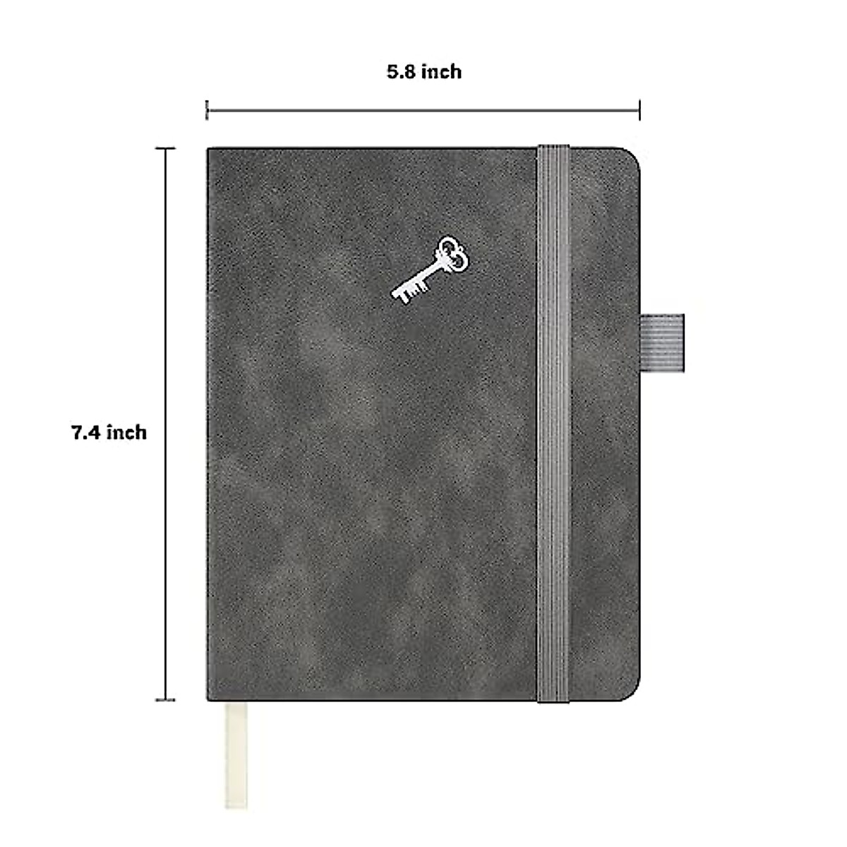 QSSRWNAO Password Book with Alphabetical Tabs, Leather Hardcover Password Notebook, Password Keeper Internet Password & Address Organizer Logbook for Website Logins, B6 Size,Pen Loop (Grey)